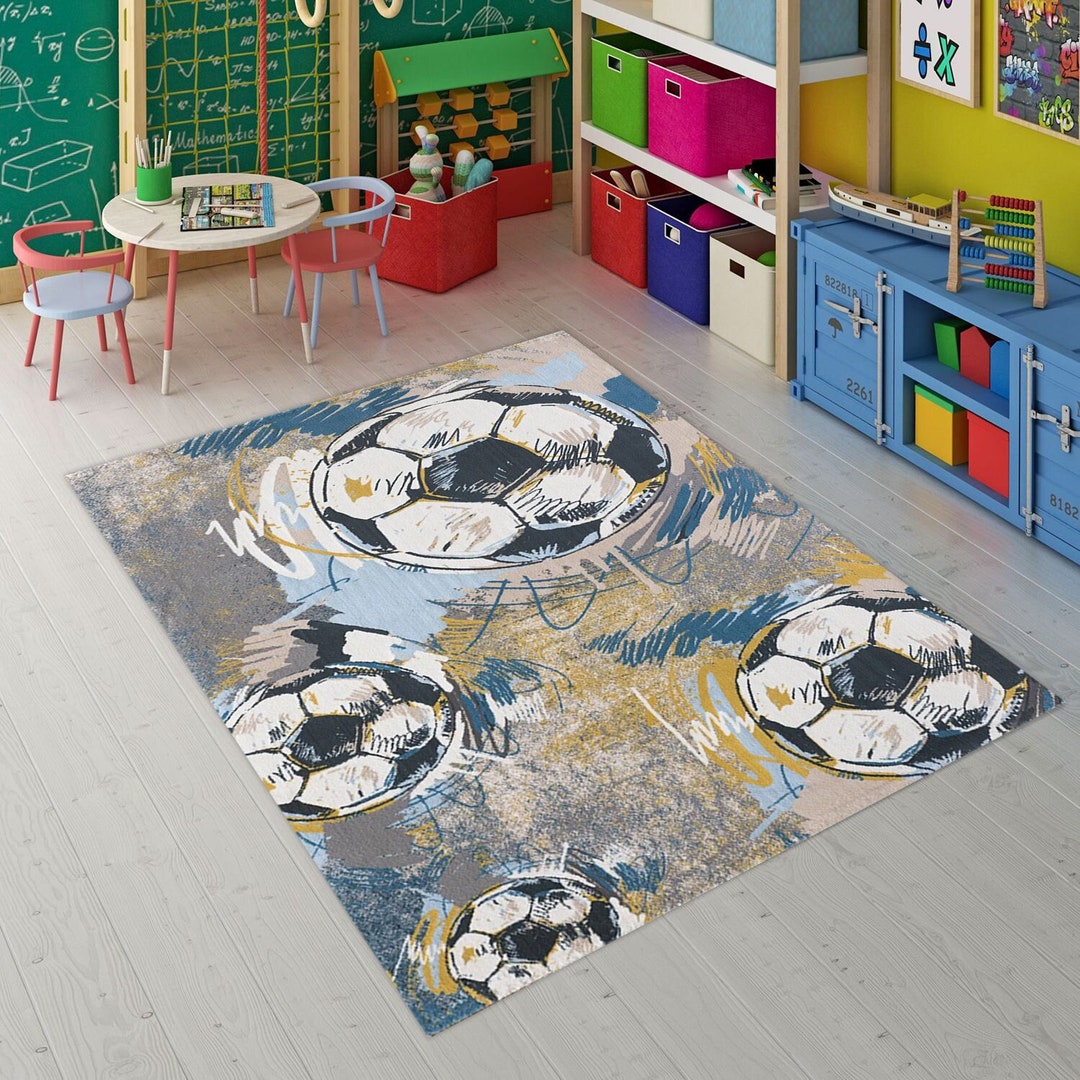 Soccer Rug, Football Rug, Football Ball Rug, Sport Rug, Kids Room Rug ...