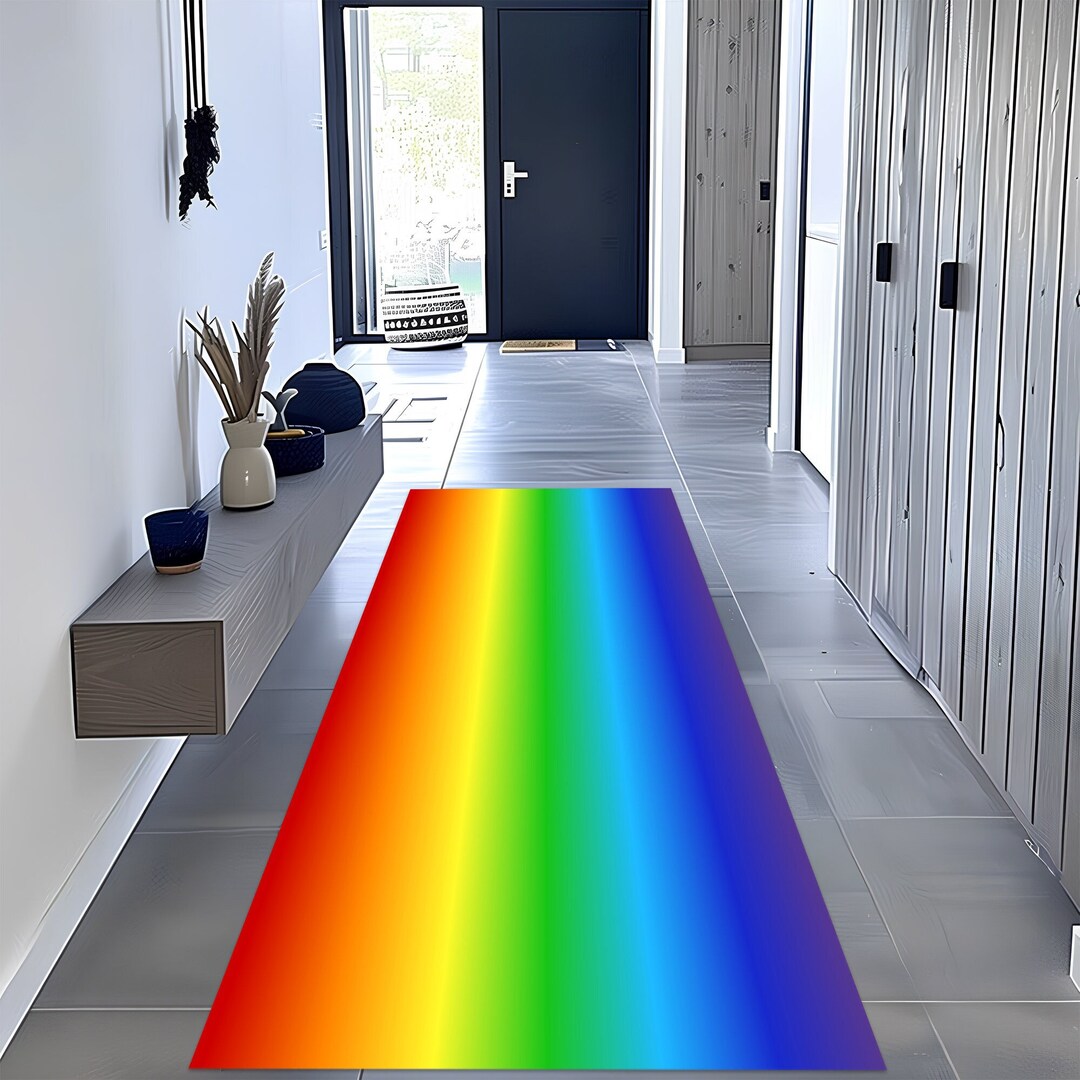 Rainbow Runner Rug, Rainbow Colors Runner Rug, Colorful Runner Rug ...