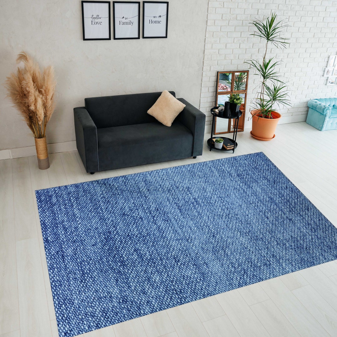 Denim Rug, Jean Rug, Jeans Rug, Jean Pattern Rug, Blue Rug, Living Room ...
