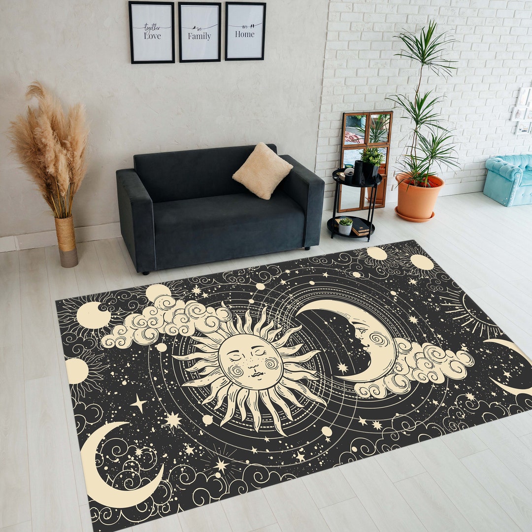 Sun Rug, Moon Rug, Sun Moon Rug, Cloud Rug, Starry Rug, Mystical Theme ...