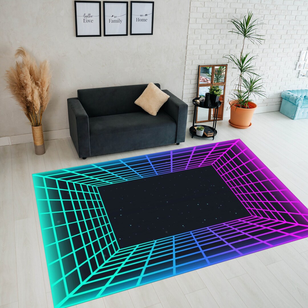 Vortex Rug, Neon Rug, Neon Look Rug, E-sport Rug, Optical Illusion Rug ...
