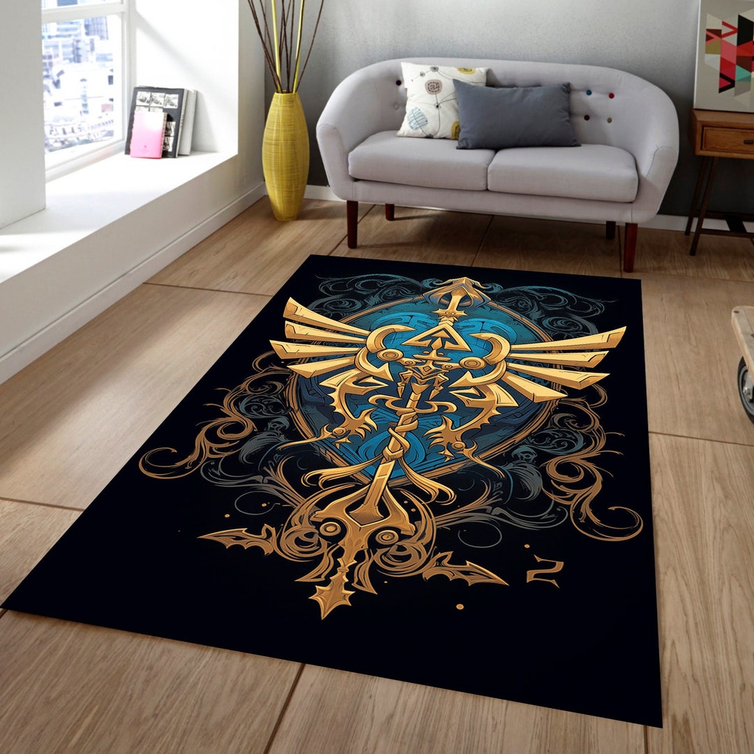Zelda Logo Rug, Zelda Rug, Zelda Pattern Rug, Zelda Game Rug, Game Rug ...