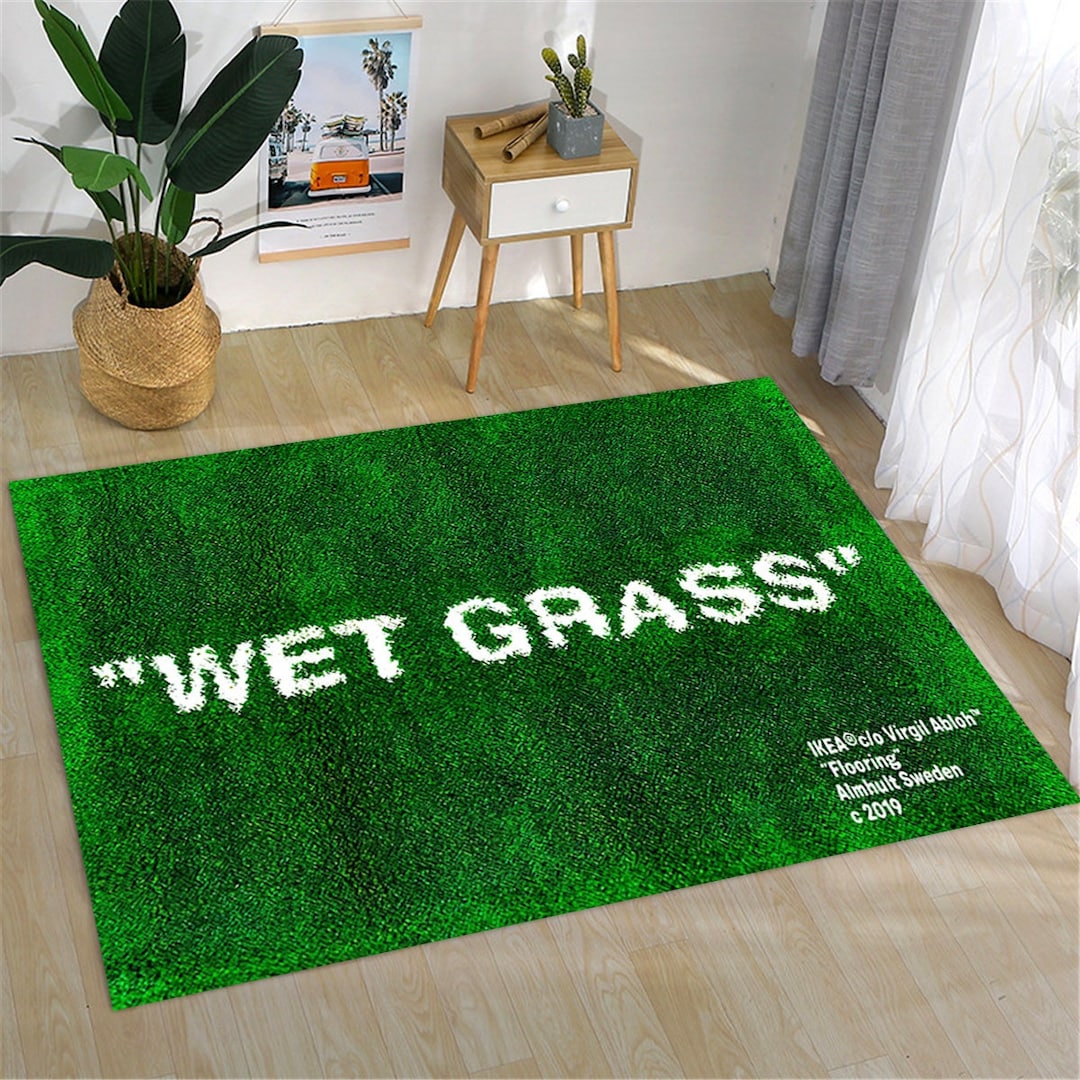 Wet Grass Wet Grass Rug Grass Look Rug Green Rug Office - Etsy