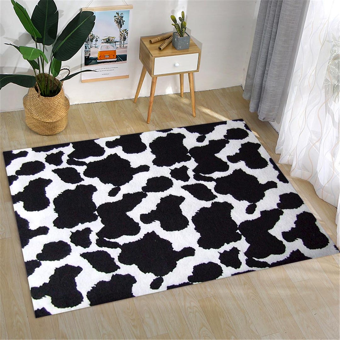 Cow Pattern Rug, Cowhide Pattern Rug, Cowhide Fur Pattern Rug, Animal ...