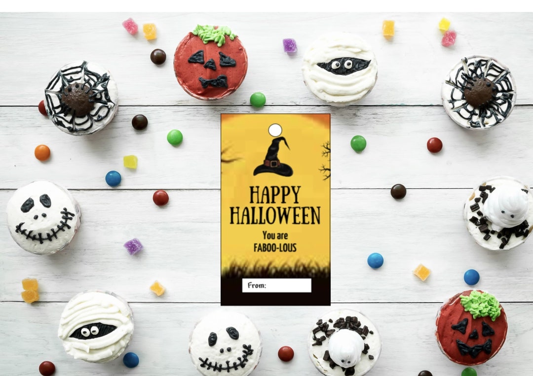 Editable Happy Halloween Gift Tags Trick or Treat Favor Tags - Etsy