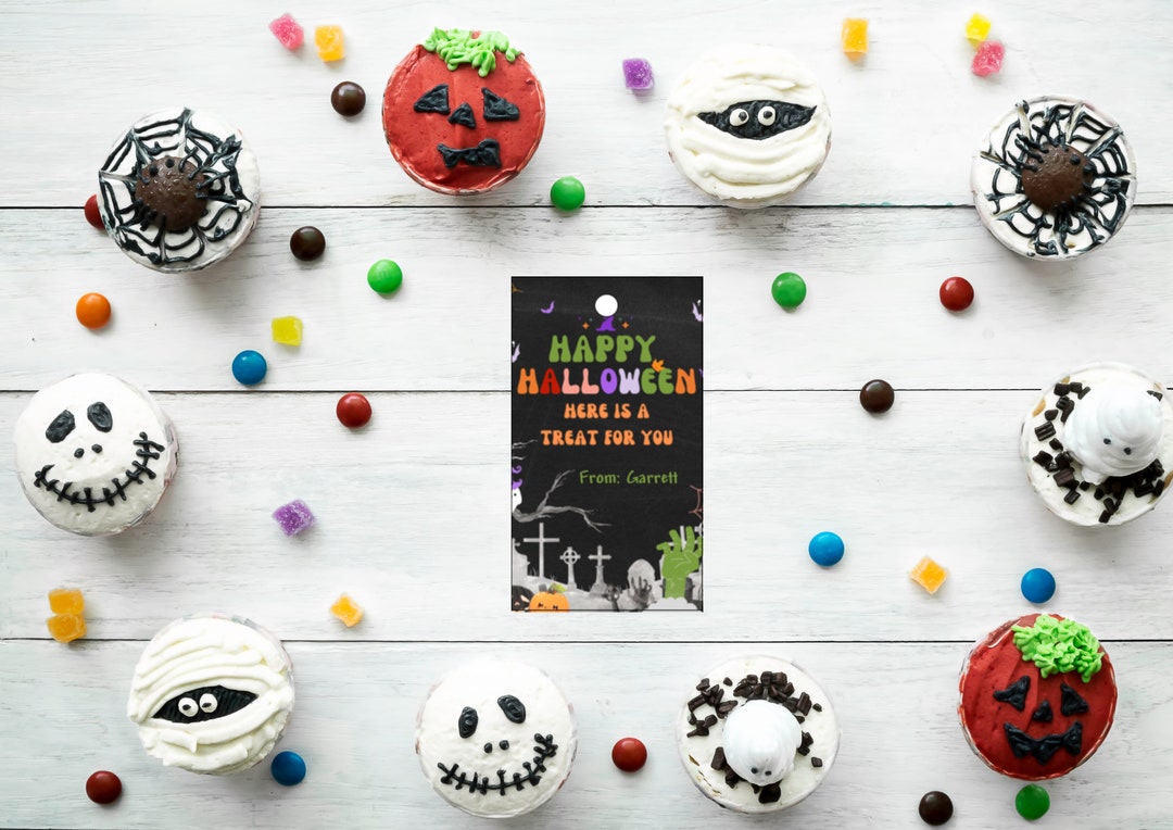 Editable Happy Halloween Gift Tags Trick or Treat Favor Tags Ghost ...