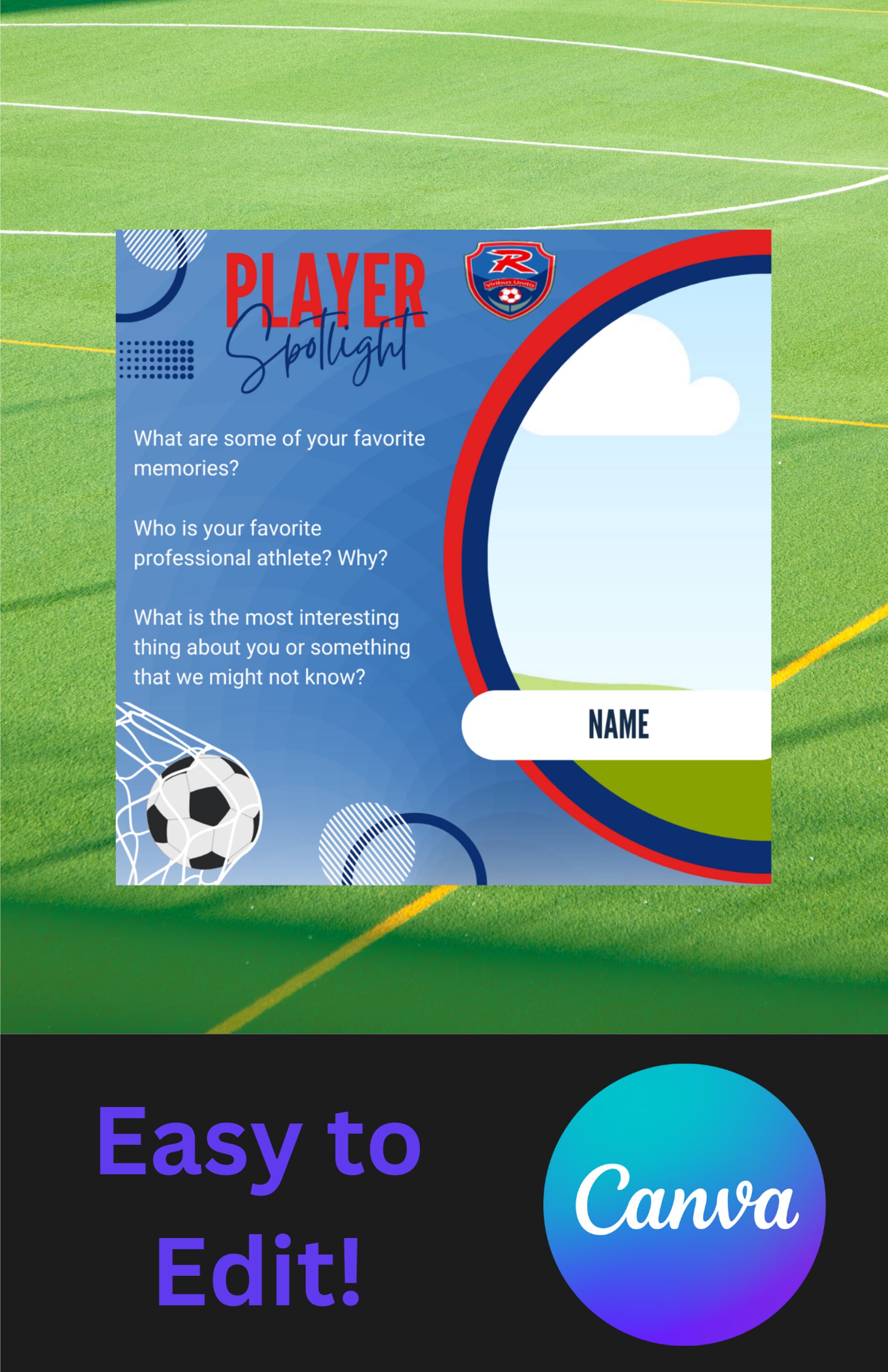 Editable Digital Download for Social Media Player of the Week/printable ...