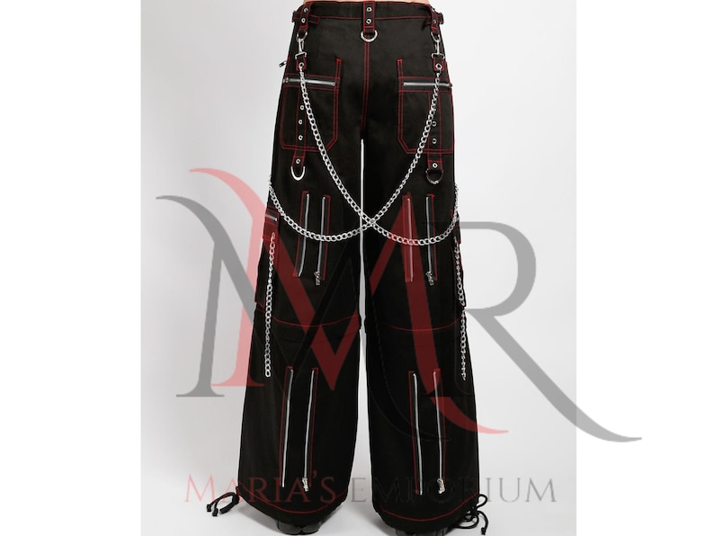 Custom Handmade Black Gothic Emo Baggy Pants Convertible to Shorts With ...
