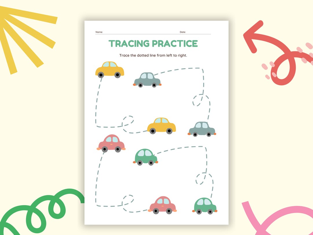 Cars Worksheet Preschool Line Tracing Worksheets Kindergarten ...