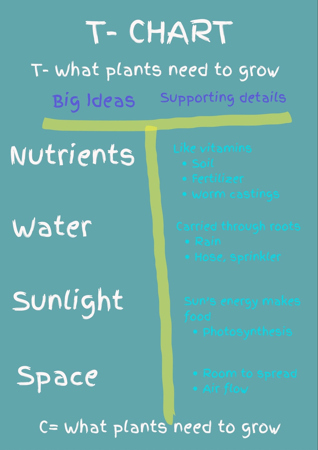 T Chart Poster - Etsy