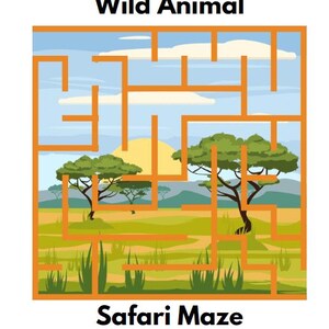 Wild Safari Maze A - Z Worksheets - Etsy