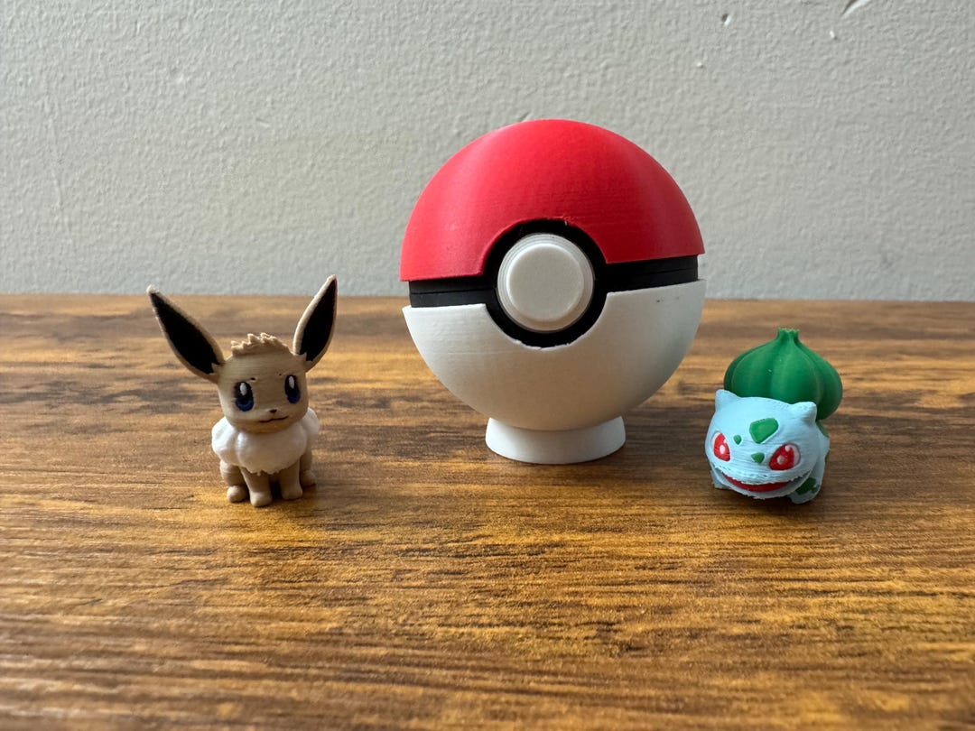 3D Printed Mini Pokeball With Miniature Pokémon - Etsy