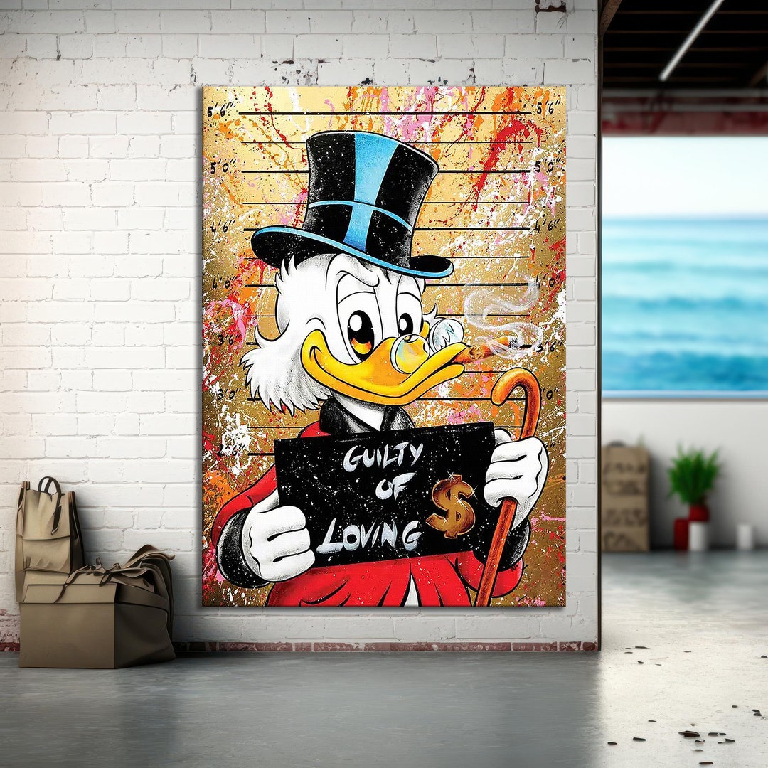 Banksy Donald Duck Guilty Graffiti Pop Art - Graffiti Popart Canvas ...