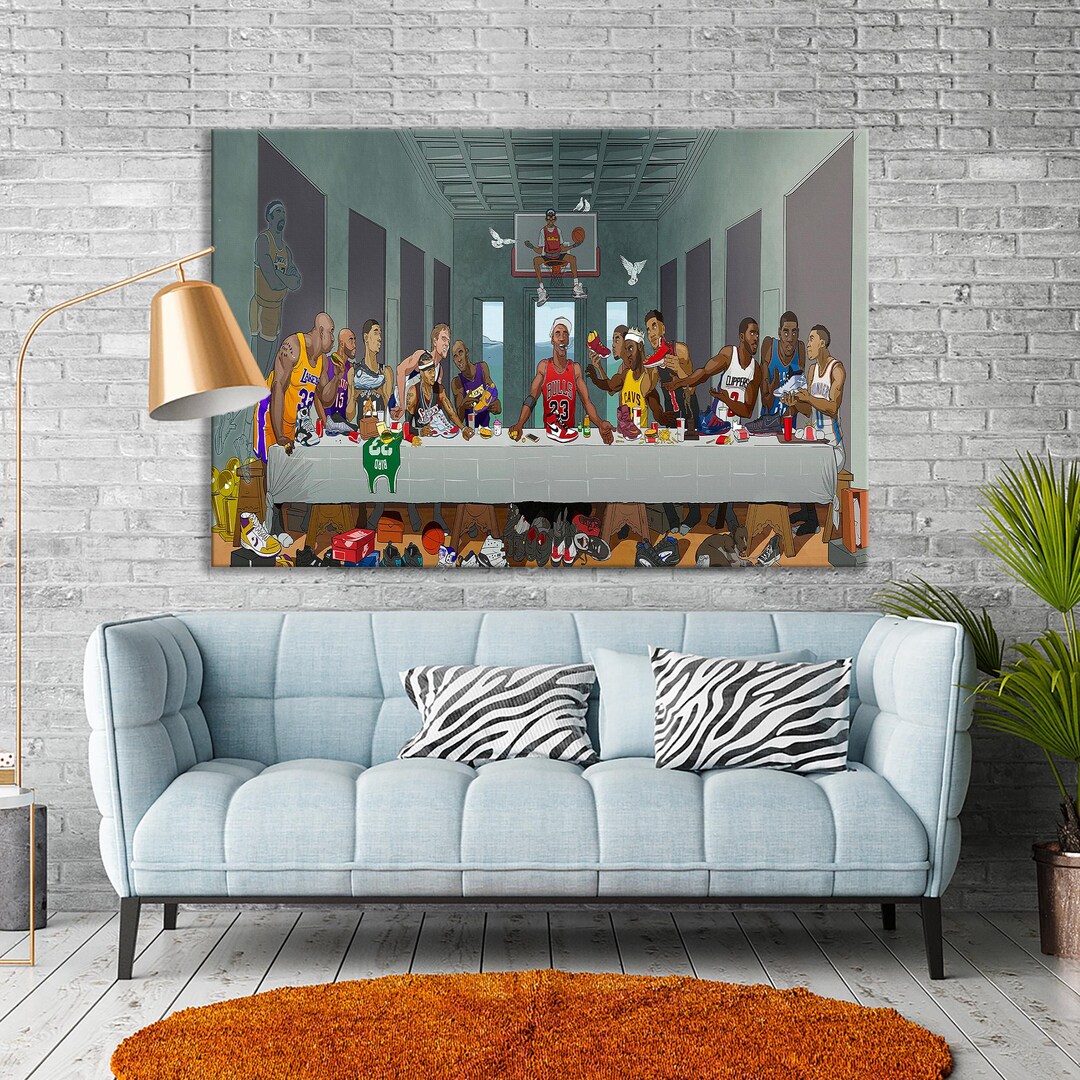 Last Supper NBA Basketball Legends Canvas | NBA Player Wall Art | Kobe ...