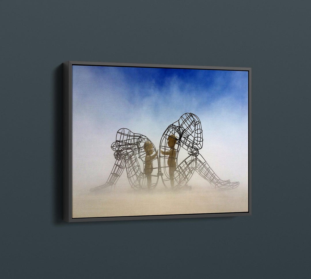 Alexander Milov Art: Burning Man Canvas Emotive Wall Art of Two Figures ...
