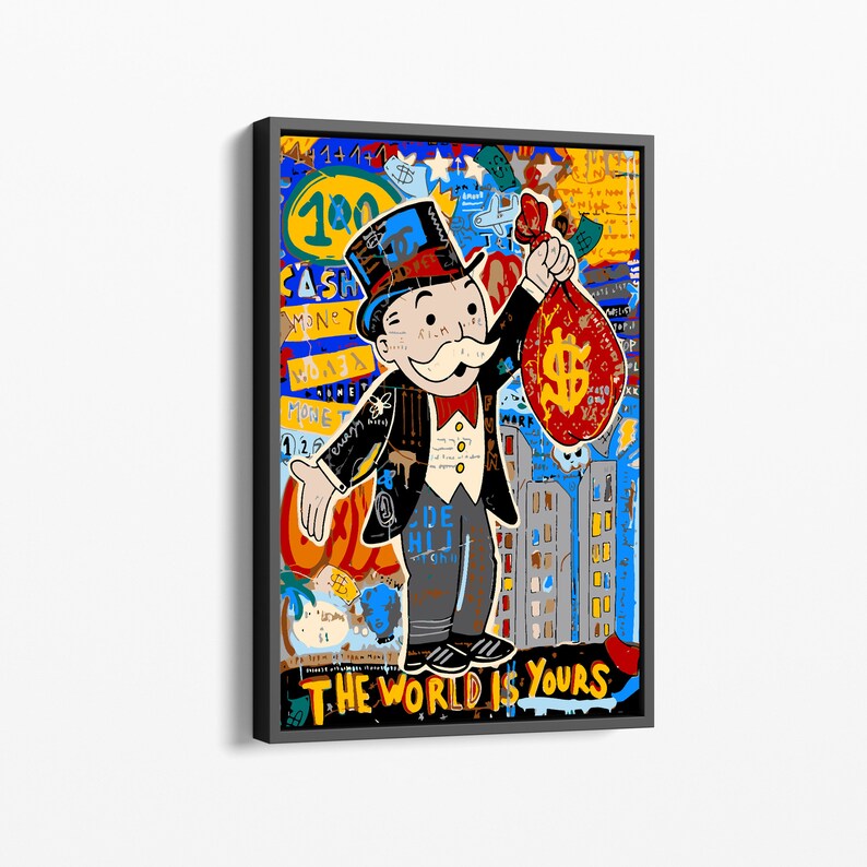 The World is Your Monopoly Man Pop Art - Graffiti Popart Canvas Wall ...