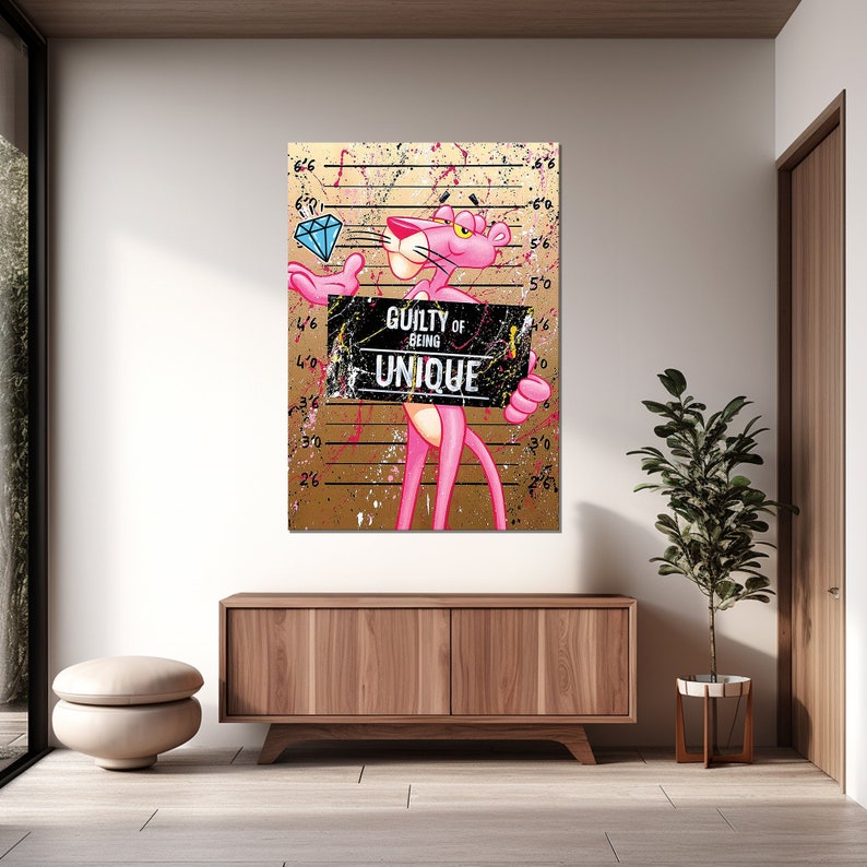 Banksy Pink Panther Unique Graffiti Pop Art Graffiti Popart Canvas Wall ...