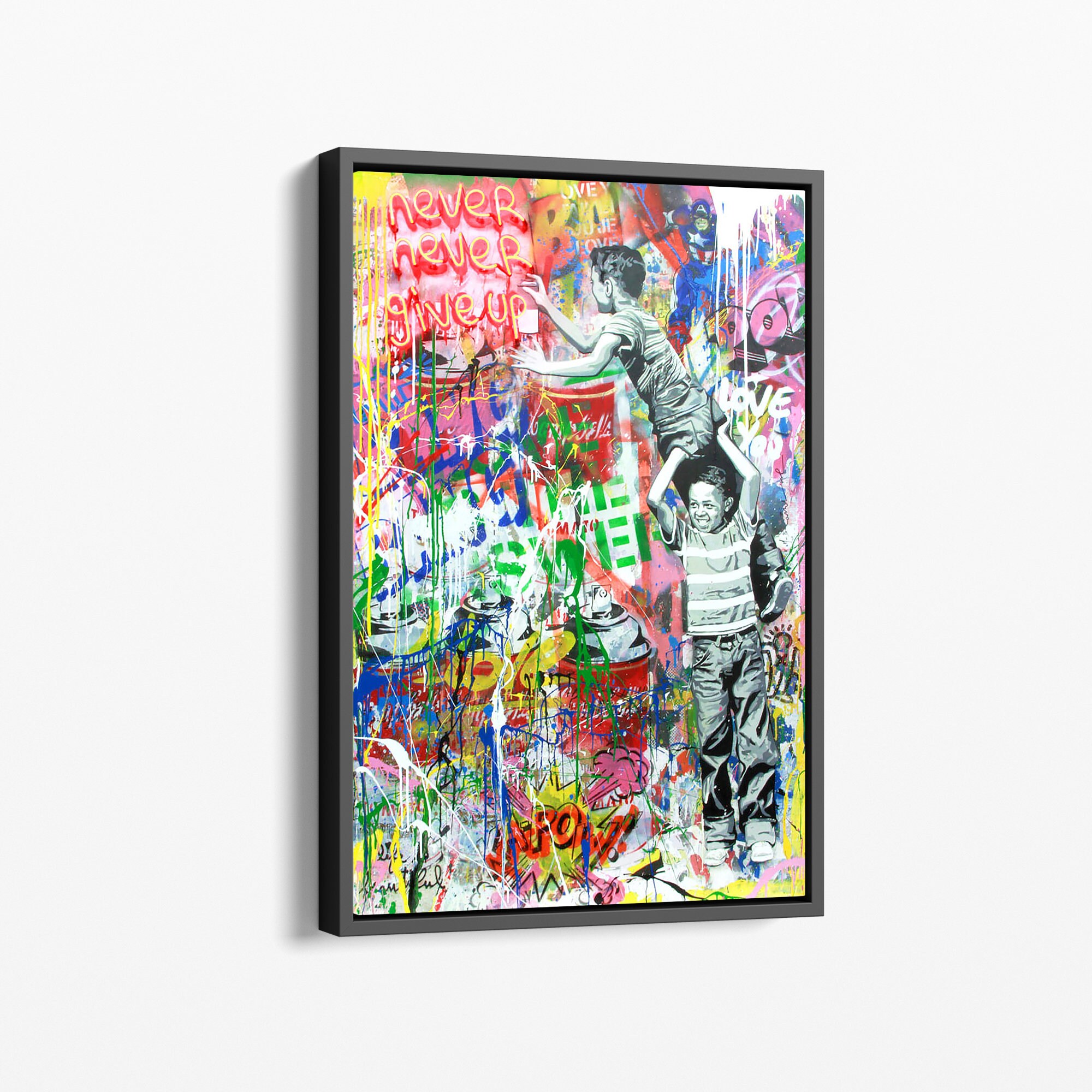 Mr. Brainwash Never Graffiti Pop Art Graffiti Popart Canvas Wall Art ...