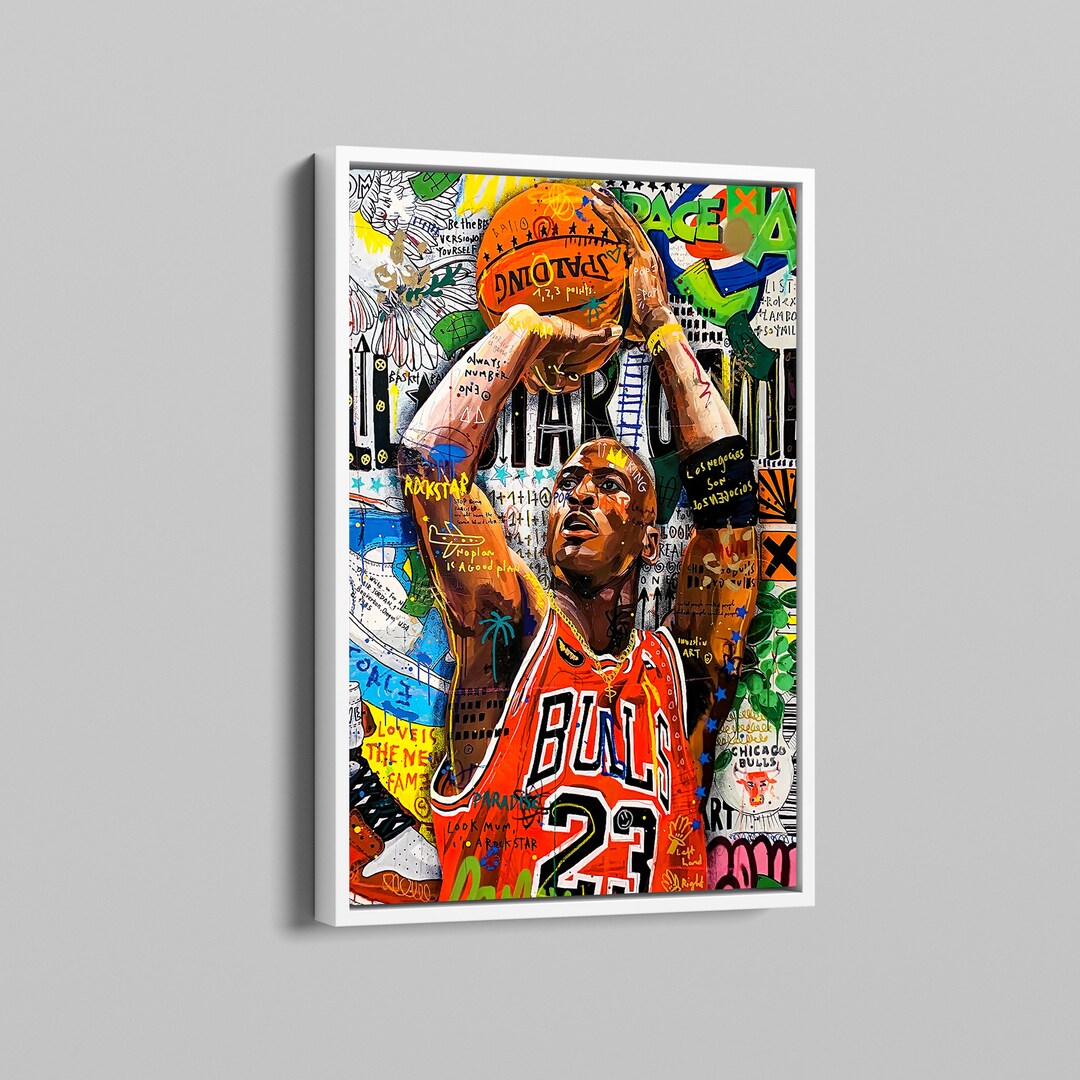 Banksy Michael Jordan Graffiti Pop Art Graffiti Popart Canvas Wall Art ...