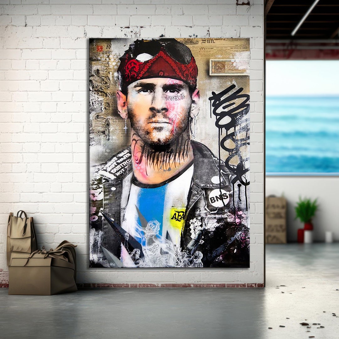 Lionel Messi Graffiti Pop Art - Graffiti Popart Canvas Wall Art, Lionel ...