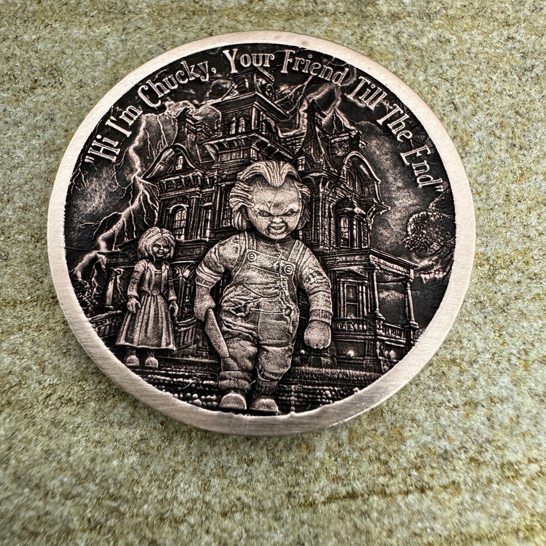 Chucky Horror Coin, 3d Relief on an Old Uk Penny Coin, Chucky the Doll ...