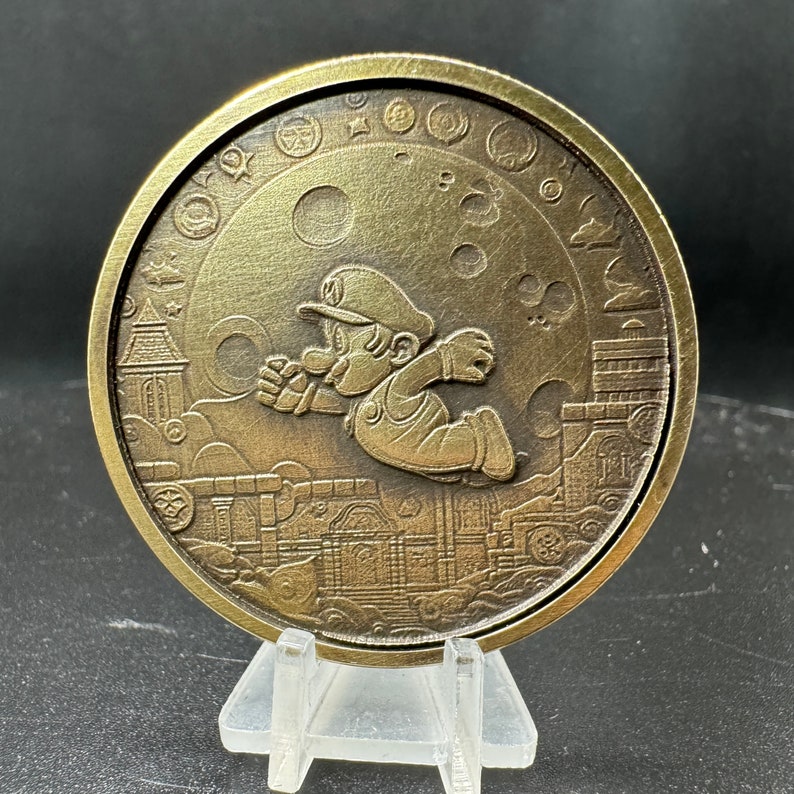 Super Mario Theme, 3d Relief on a 40mm Brass Coin, Designed and Made in ...