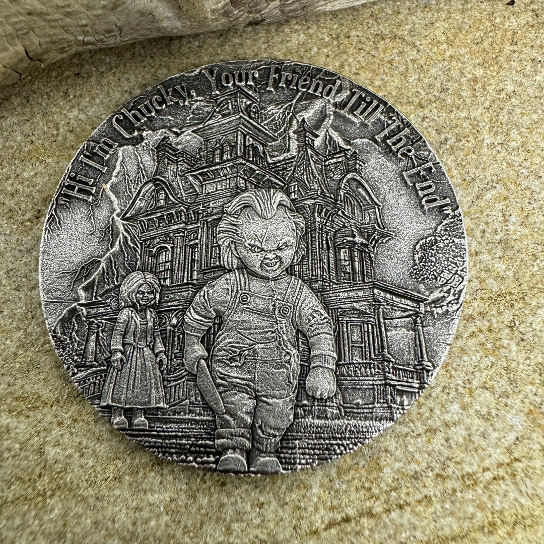 Chucky Horror Coin, 3d Relief on an Old Uk Coin, Chucky the Doll - Etsy