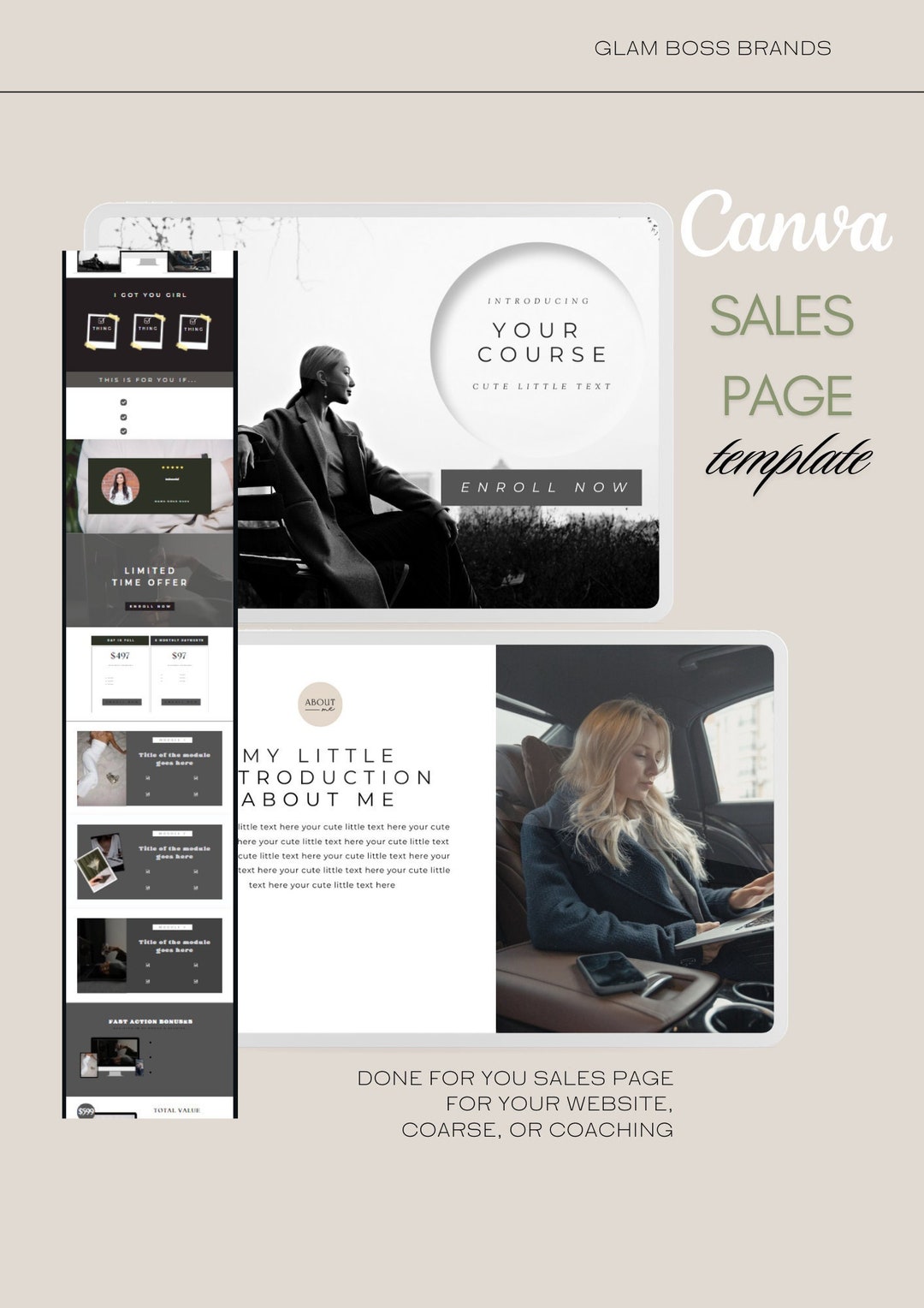 Canva Sales Page Template Coaching Course Sales Page Sales - Etsy