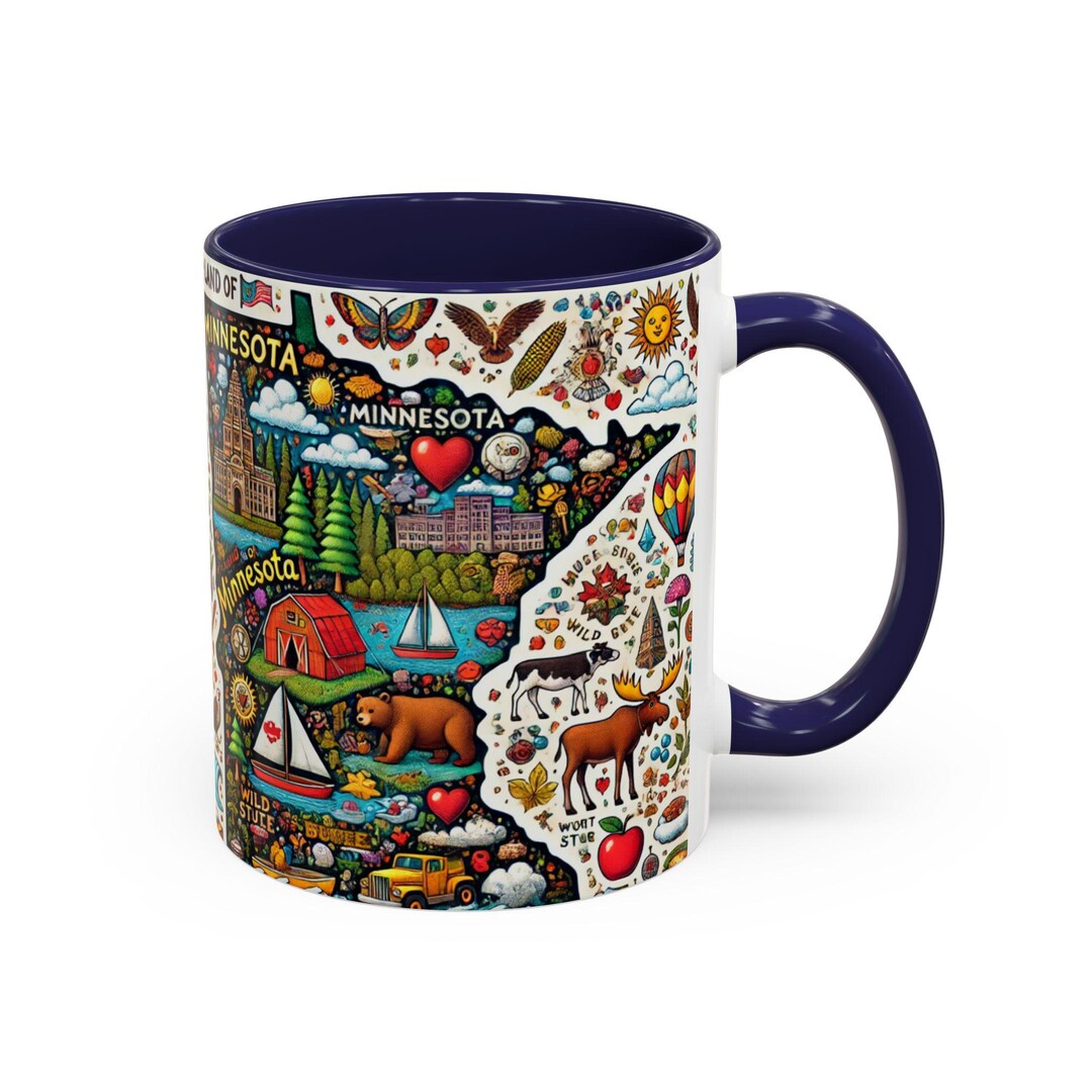 Minnesota State Map Mug Coffee Cup, Minnesota Gift, Midwest Nature ...