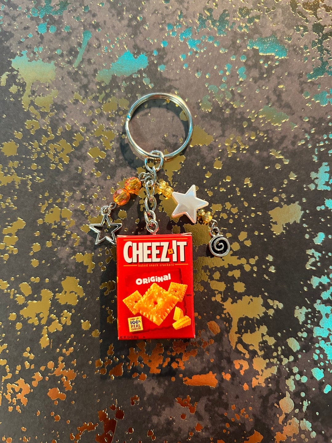 Handmade Cheez-it Mini Brand Keychain With Charms - Etsy