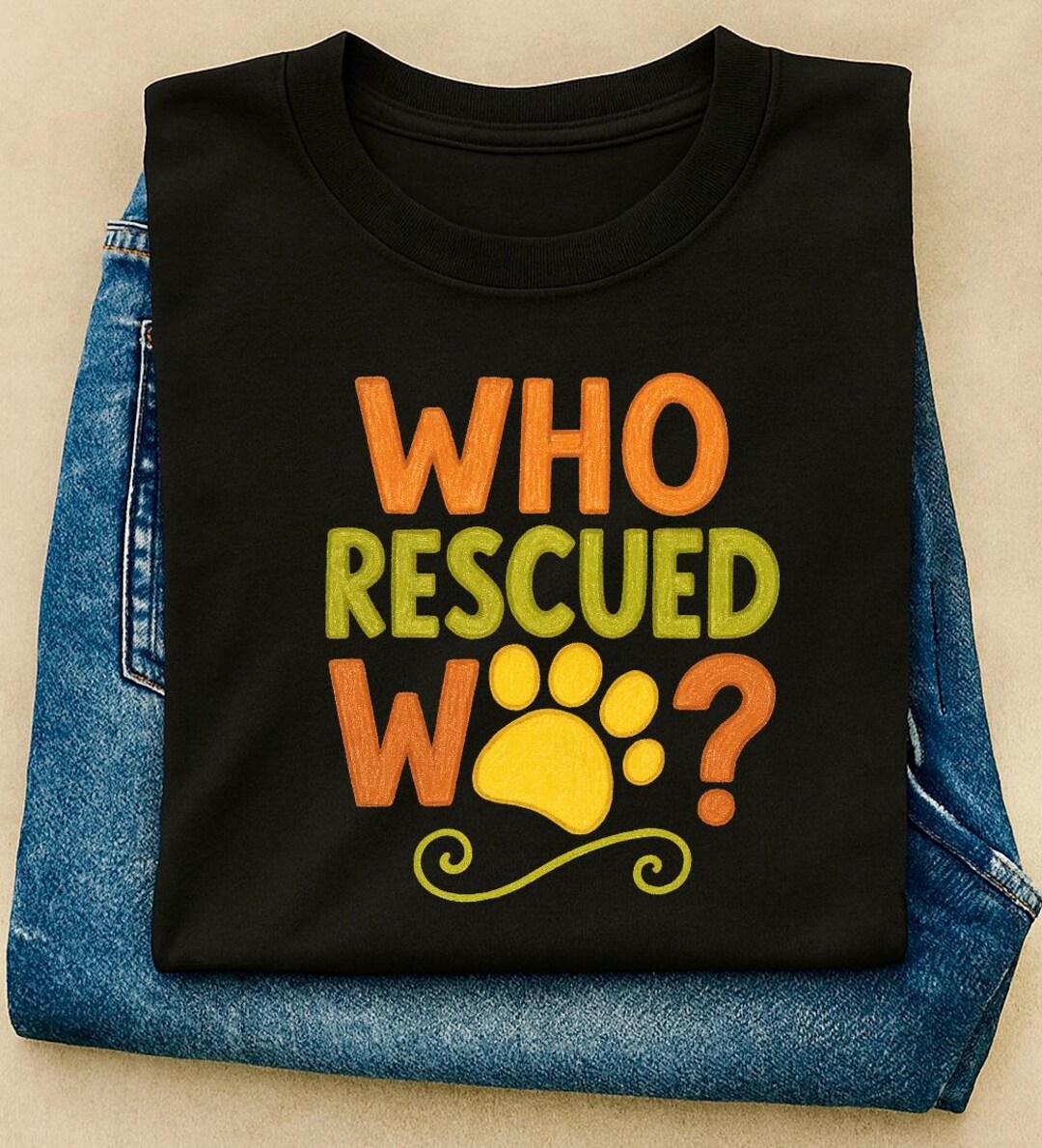 Who Rescued Who PNG, Pet Adoption Quote, Rescue Dog Sublimation, 300dpi ...