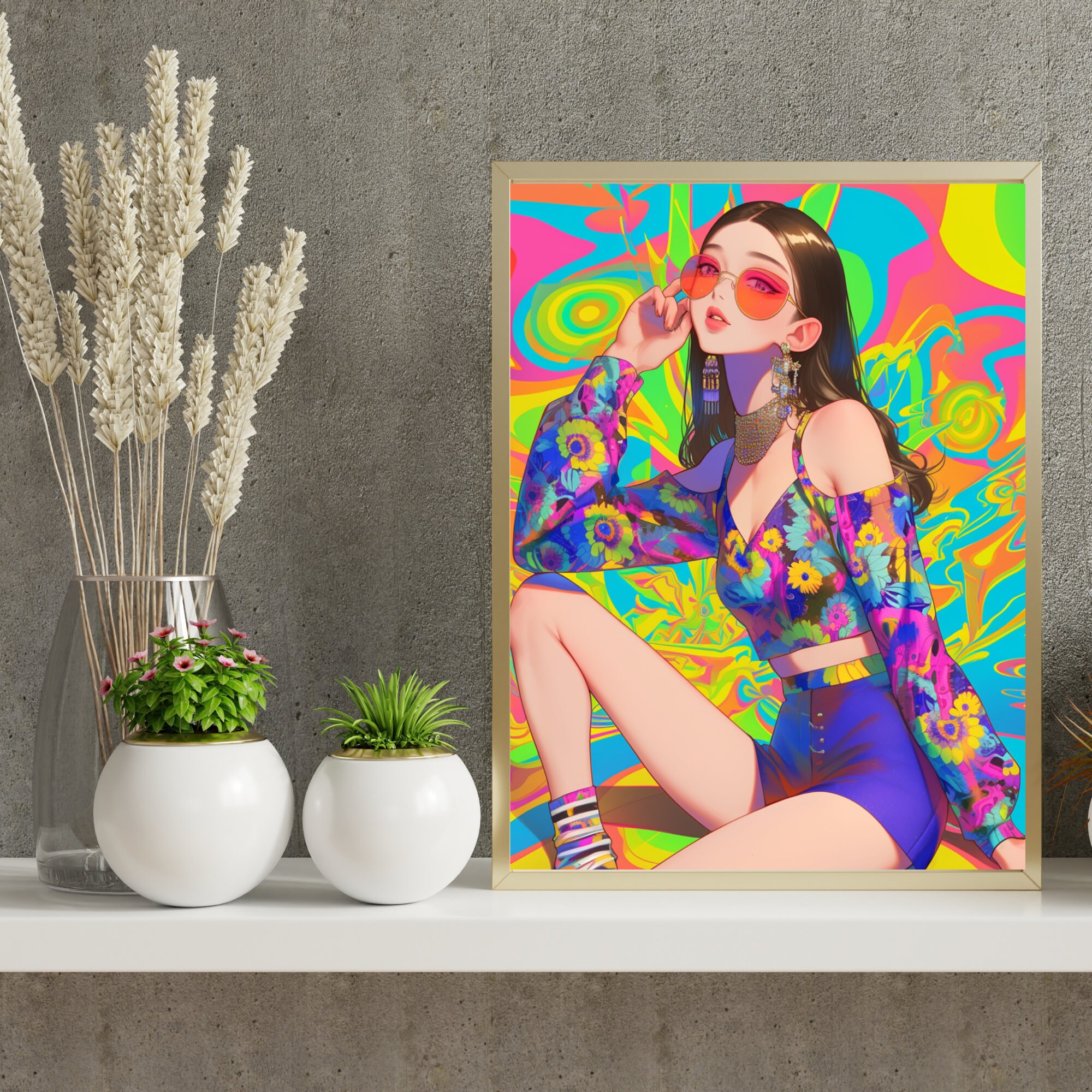 Boho Anime Girl - Etsy