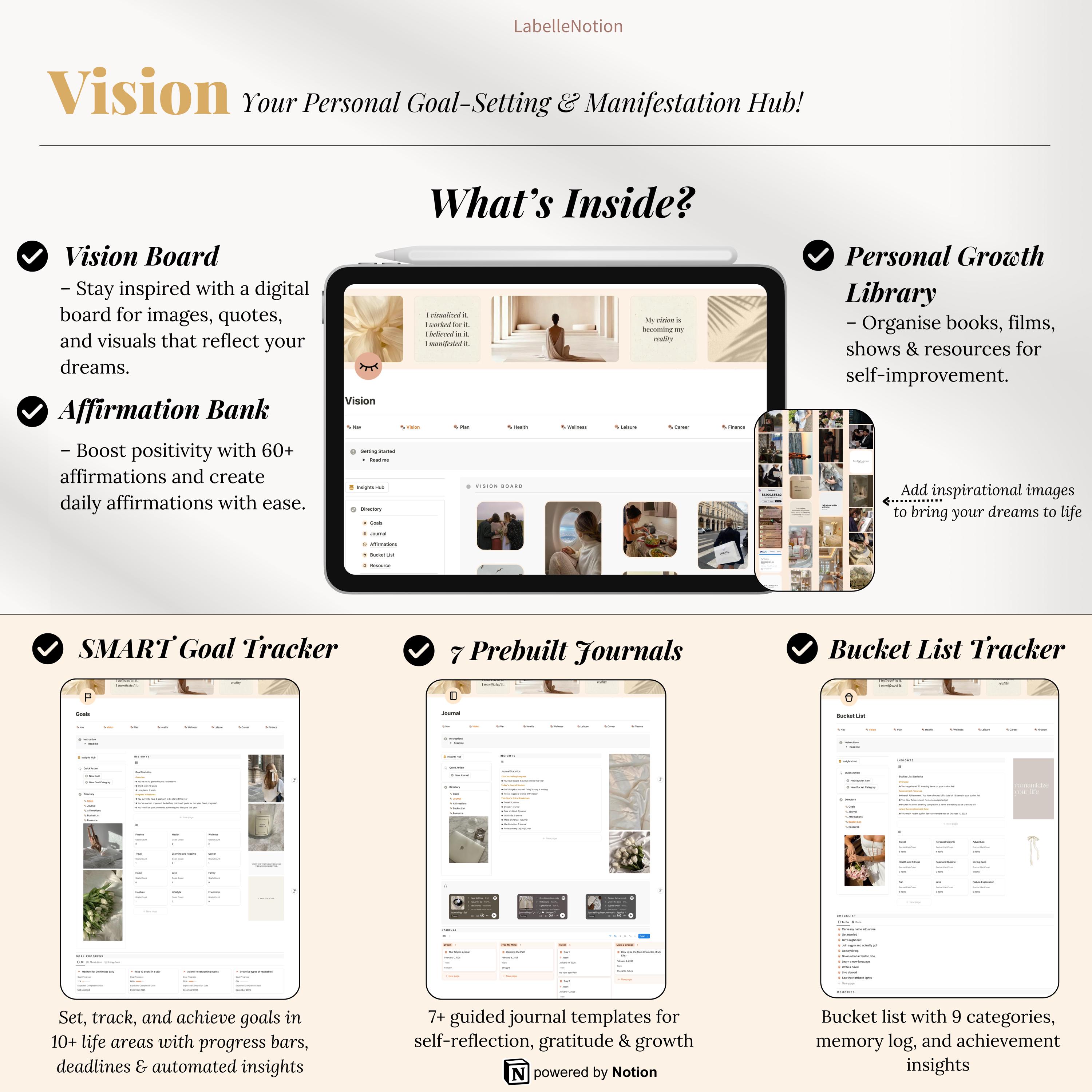 Notion Life Dashboard 2025, All-in-one Digital Planner, Adhd-friendly ...