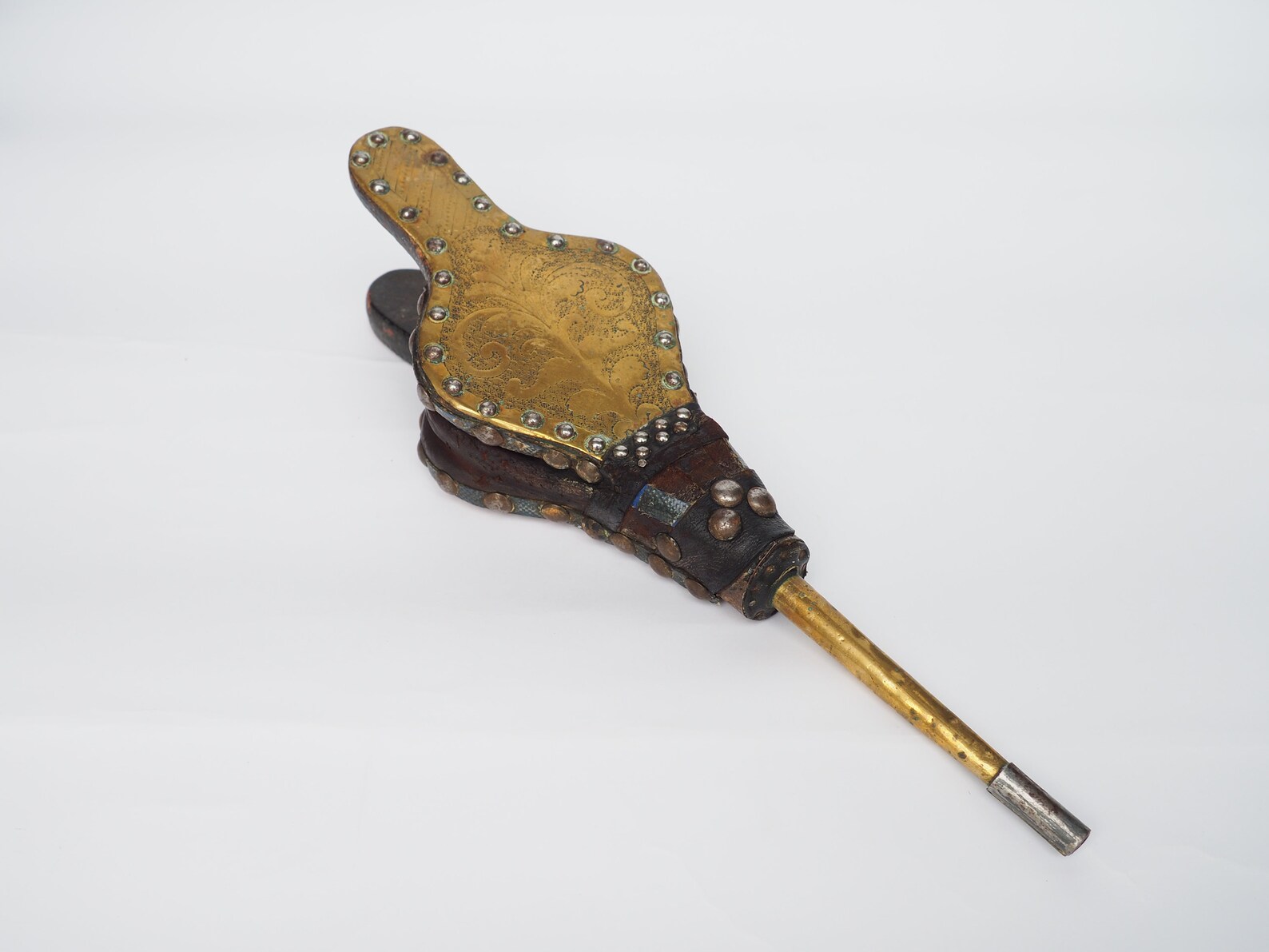 Vintage Moroccan Style Etched Brass Bellow Antique Fireside Fan Old ...