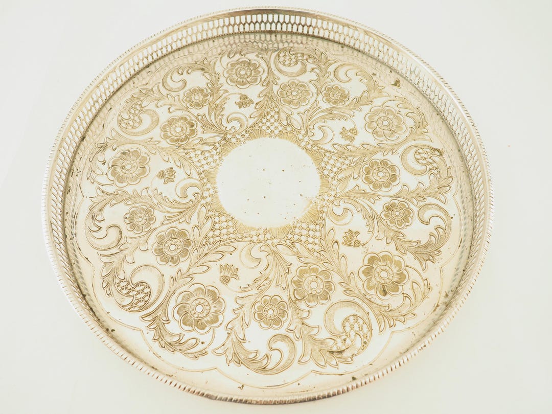 Antique Silver Alpha Plate | Viners of Sheffield England Chased | the ...