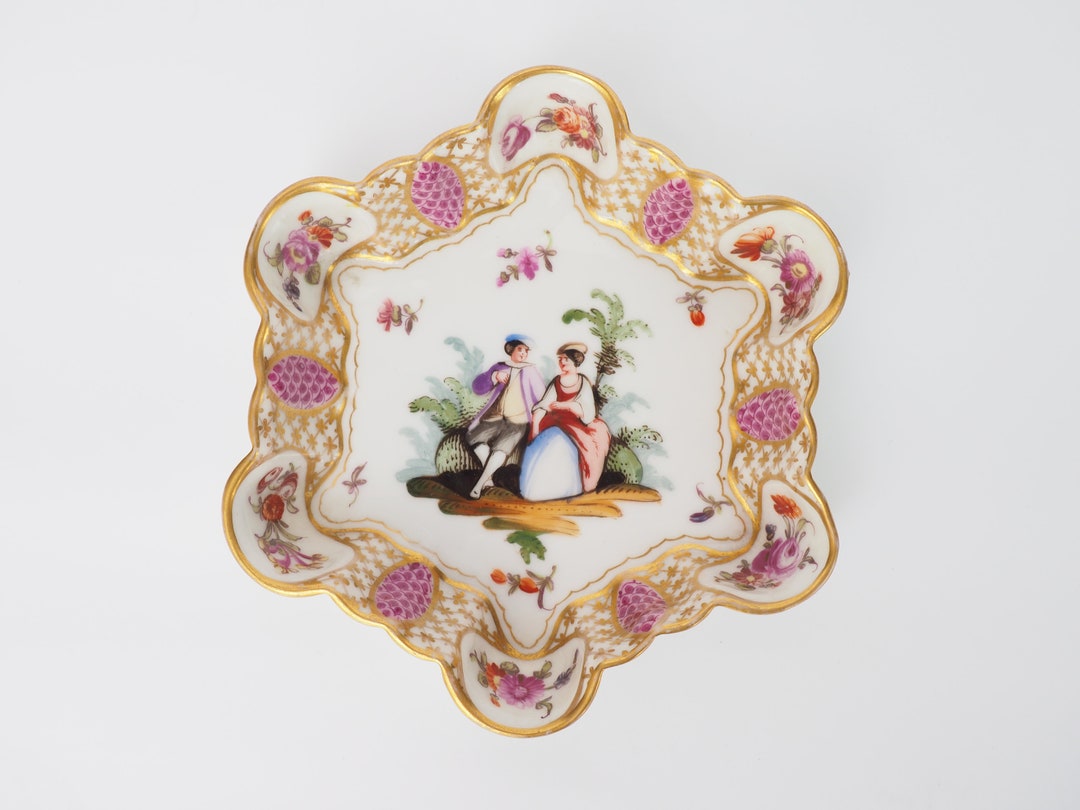 Vintage Helena Wolfsohn Decorative Six Sided Candy Dish | Dresden ...