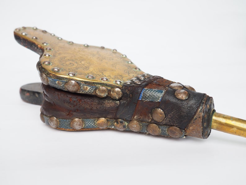 Vintage Moroccan Style Etched Brass Bellow Antique Fireside Fan Old ...