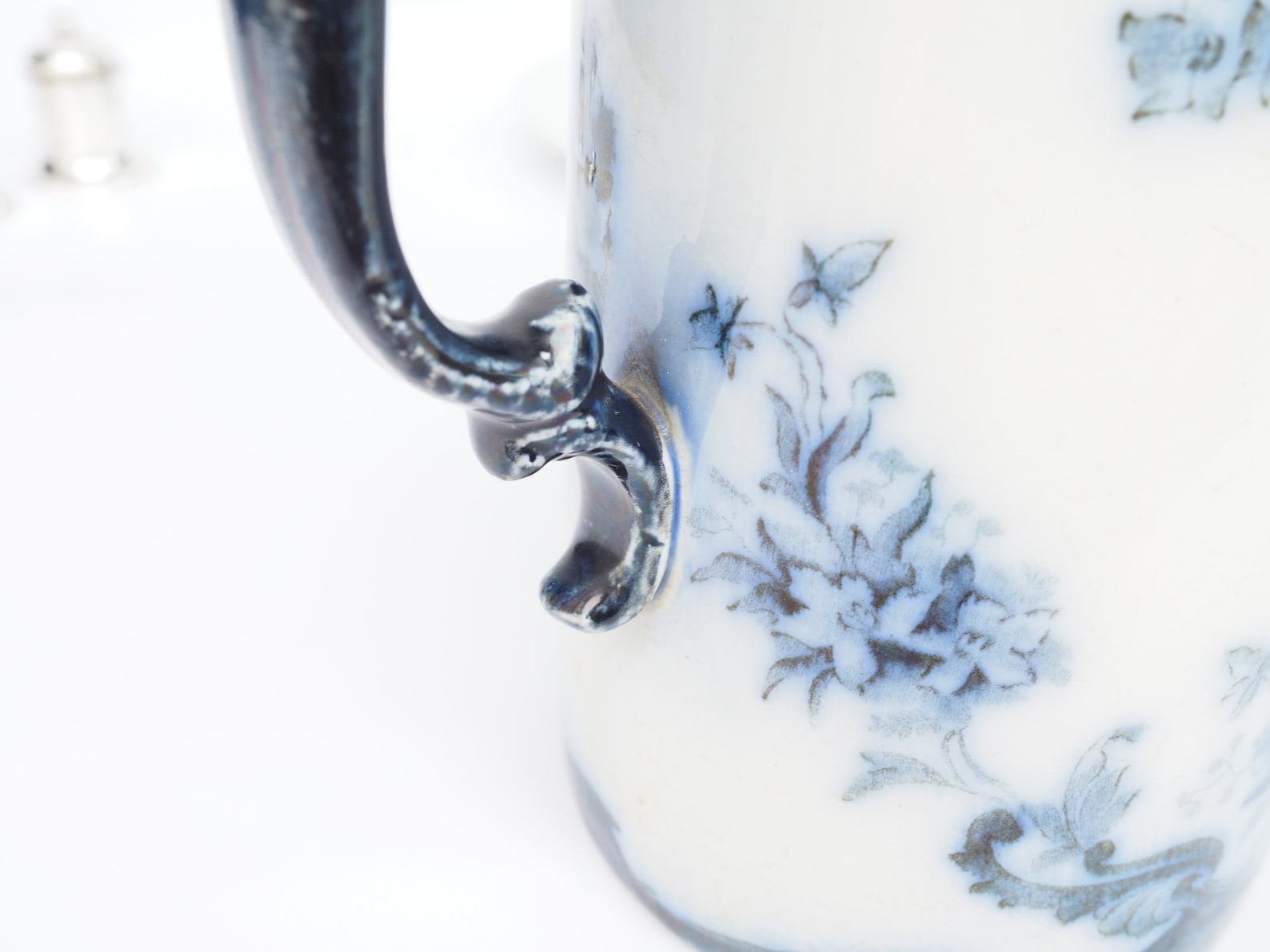 Very Rare Flanders Victorian Flow Blue Pitcher | Antique Flanders Stoke ...
