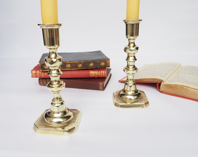 Vintage Brass Candlestick Holders | Peerage England | Victorian Style ...