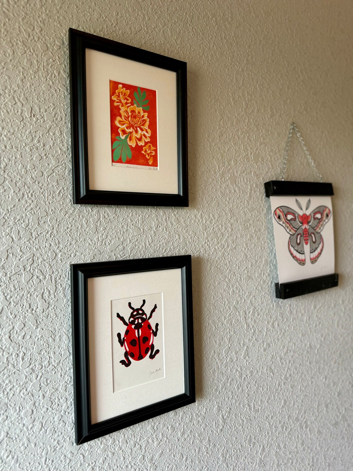 Linocut Print - Ladybug Hand Printed Art - Etsy