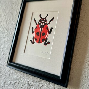 Linocut Print - Ladybug Hand Printed Art - Etsy