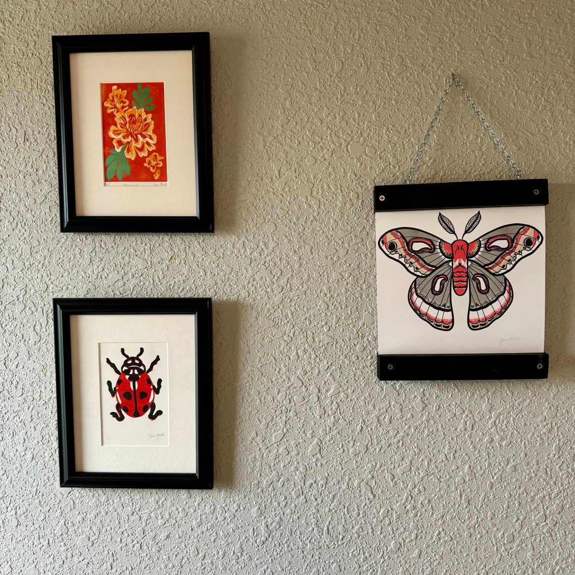 Linocut Print - Ladybug Hand Printed Art - Etsy