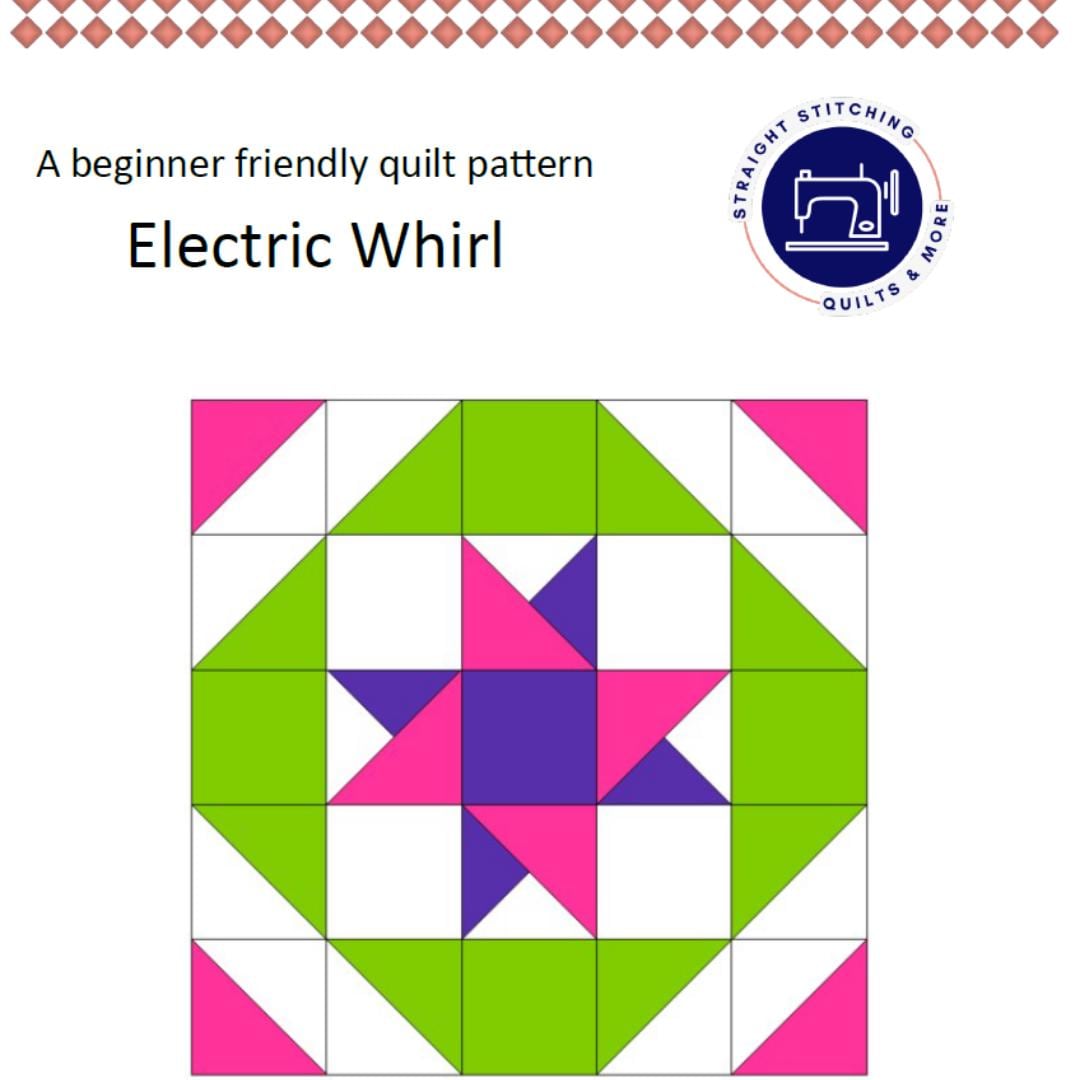 Electric Whirl Quilt Block Pattern | Digital Quilt Block | PDF Quilt ...