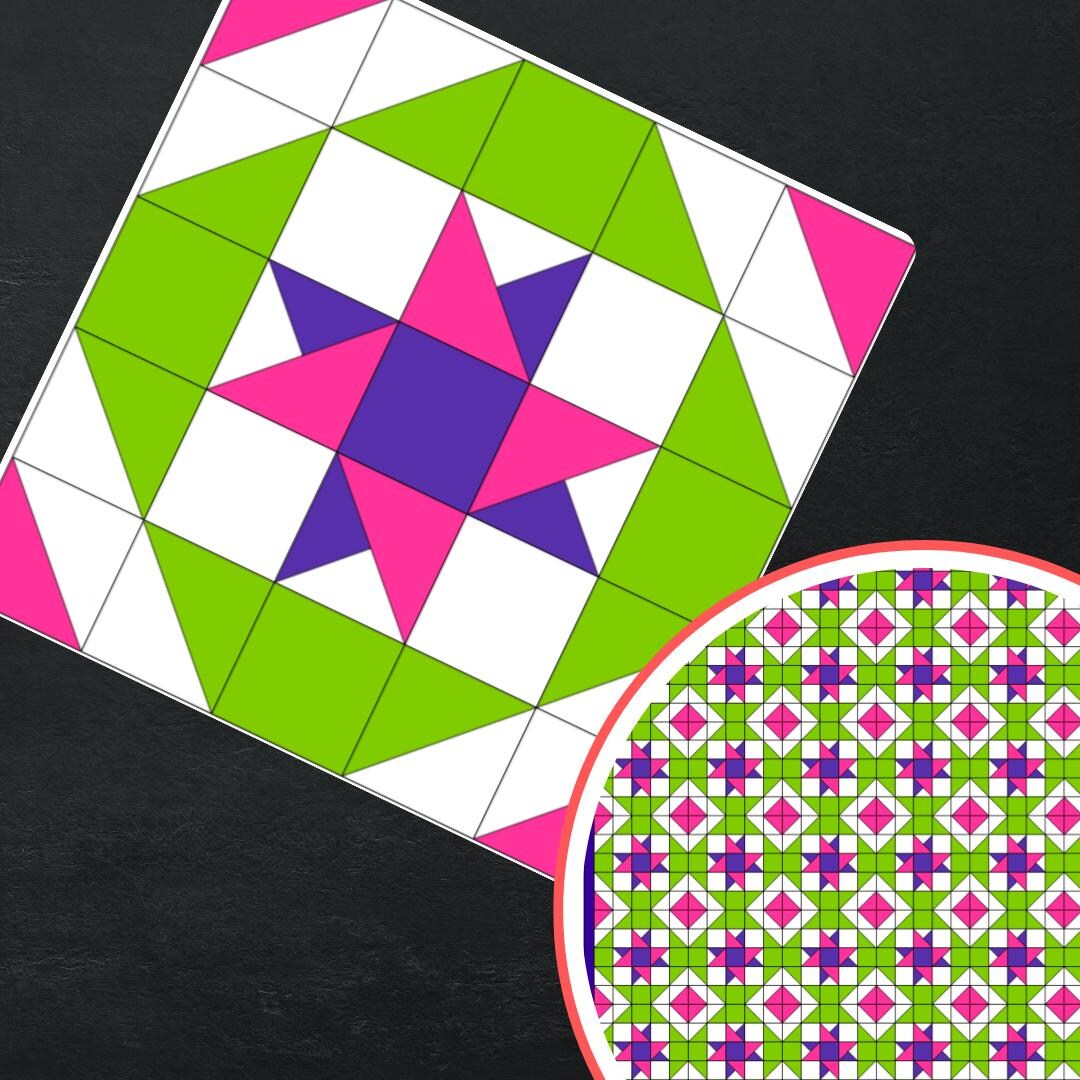 Electric Whirl Quilt Block Pattern | Digital Quilt Block | PDF Quilt ...