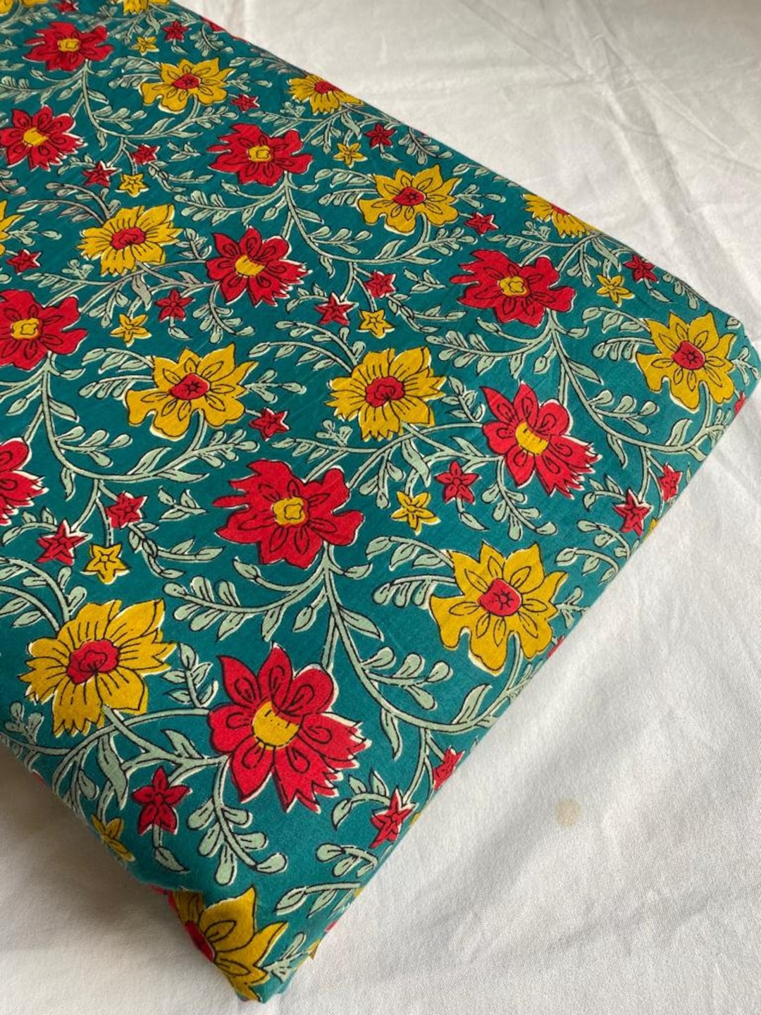Summer Wildflower Floral Fabric by the Yard. Quilting Cotton, Organic ...