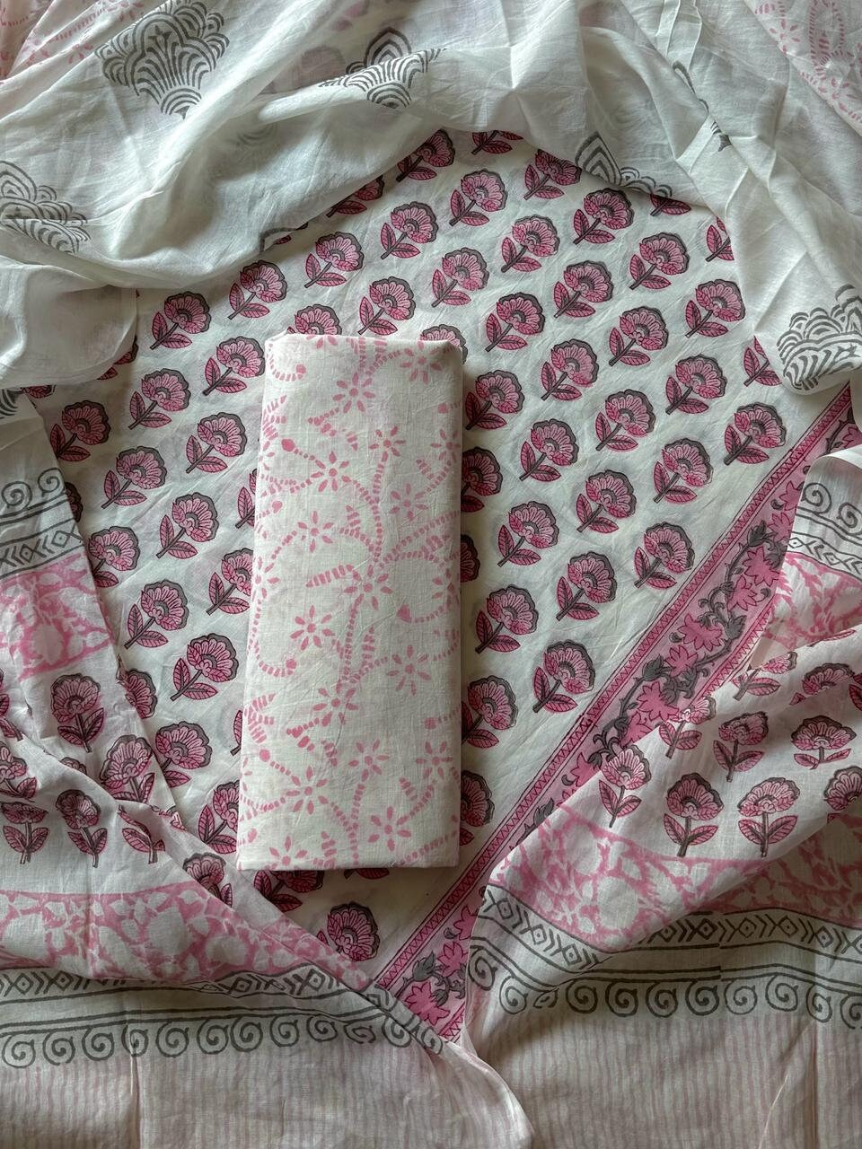 Hand Block Printed Cotton Suits, Womens Suits Unstitched, Indian Womens ...