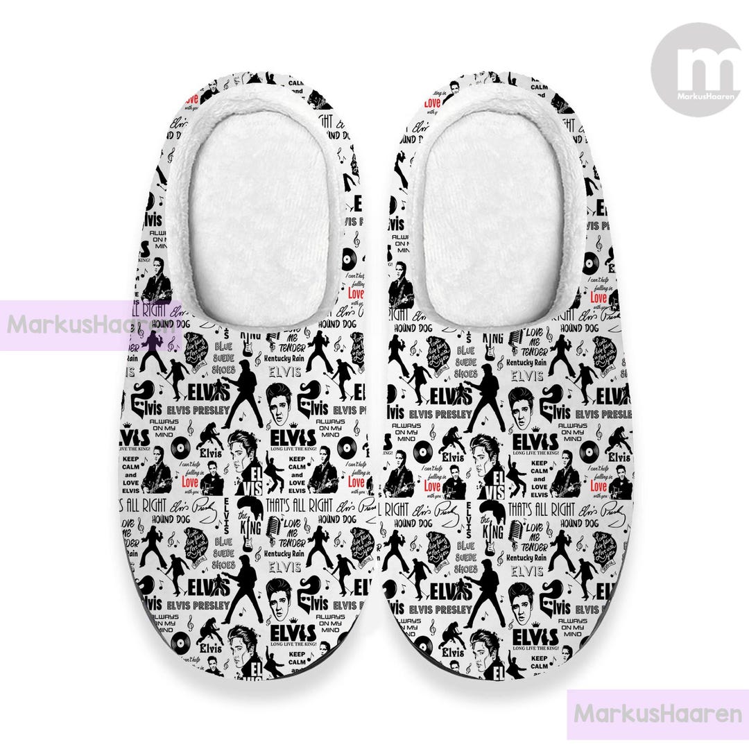 Personalized Name Elvis Presley Music 3D All Over Print Slipper, Custom ...