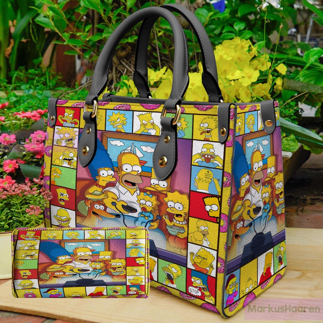 Personalized the Simpsons Family Leather Handbag, the Simpsons Women ...