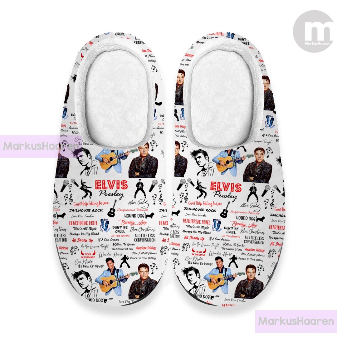 Personalized Name Elvis Presley 3D All Over Print Slipper, Custom ...