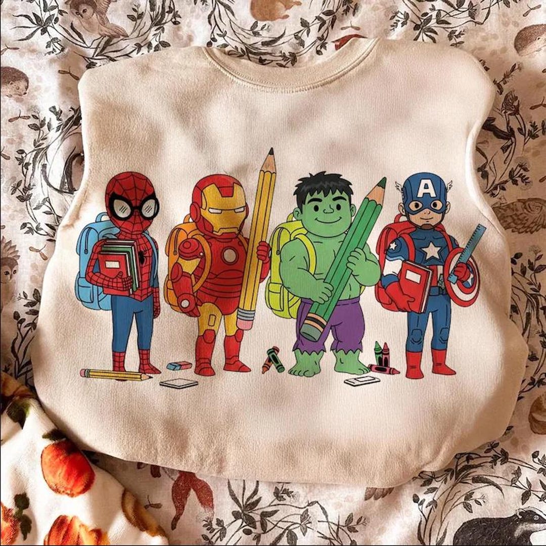 Superhero Back to School Png Bundle, School Boys Png, Cartoon First Day ...